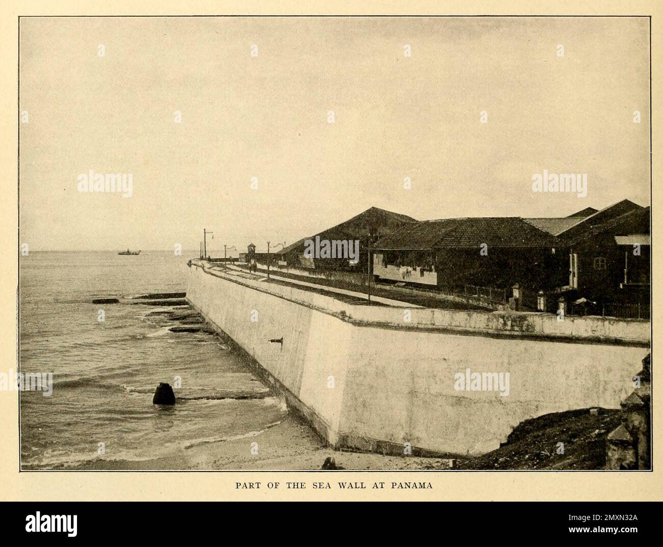Part of the Sea Wall at Panama from the book Panama and the Canal in ...