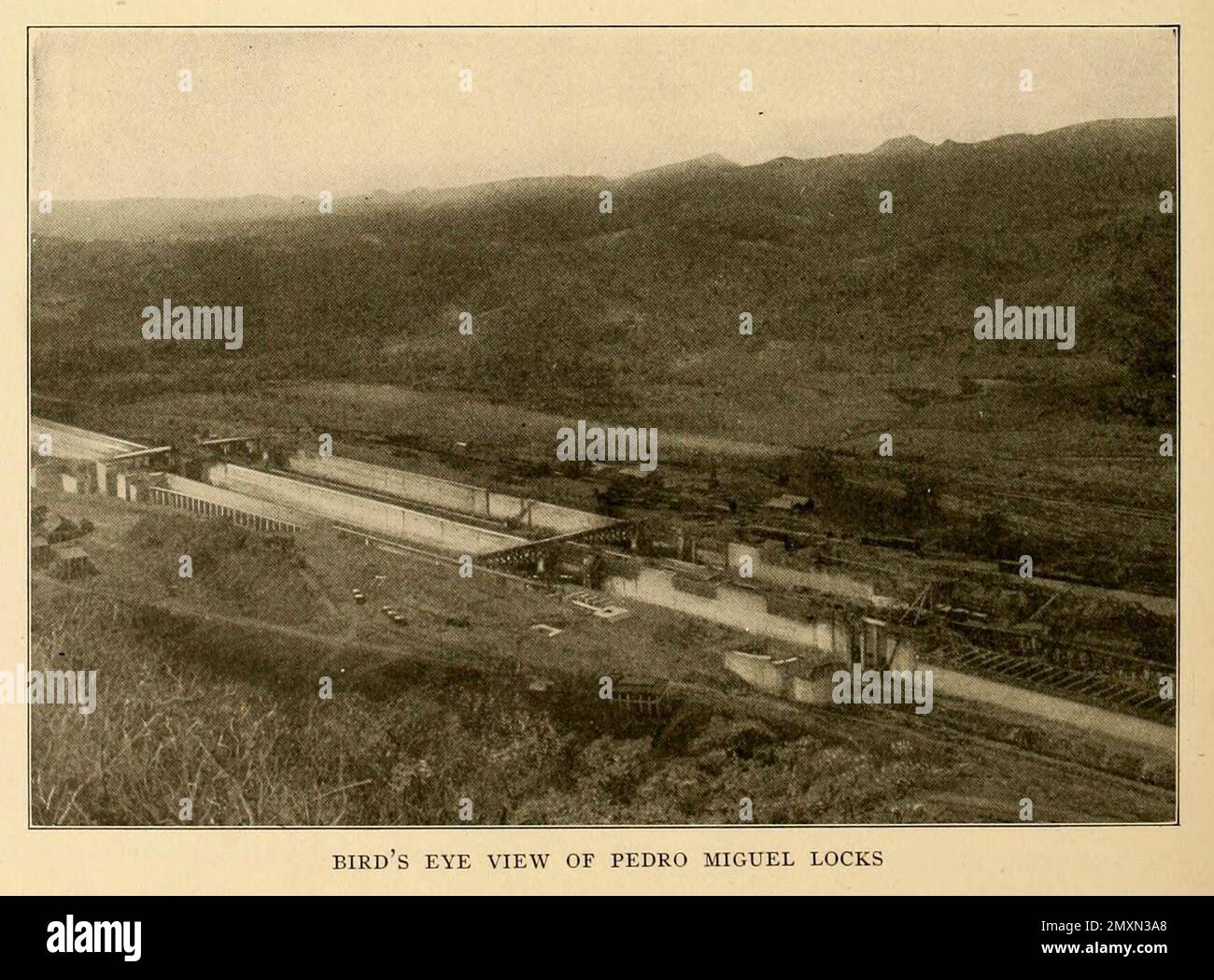 Bird's Eye View of Pedro Miguel Locks from the book Panama and the ...