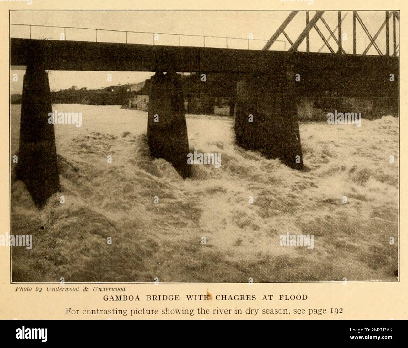 Gamboa Bridge with Chagres at Flood from the book Panama and the Canal ...