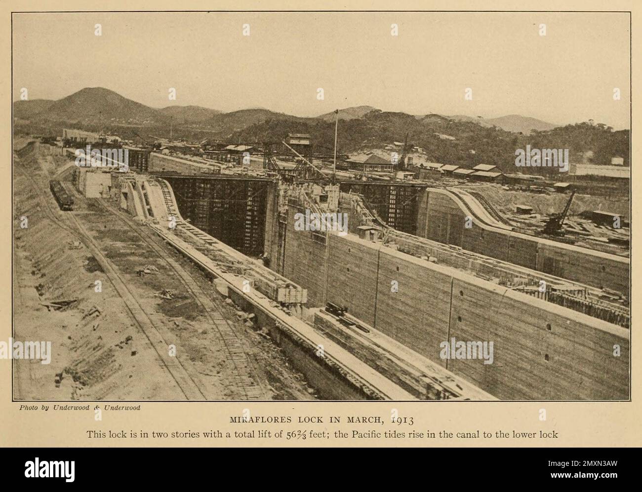 Miraflores Lock in March. 1913 This lock is in two stories with a total ...