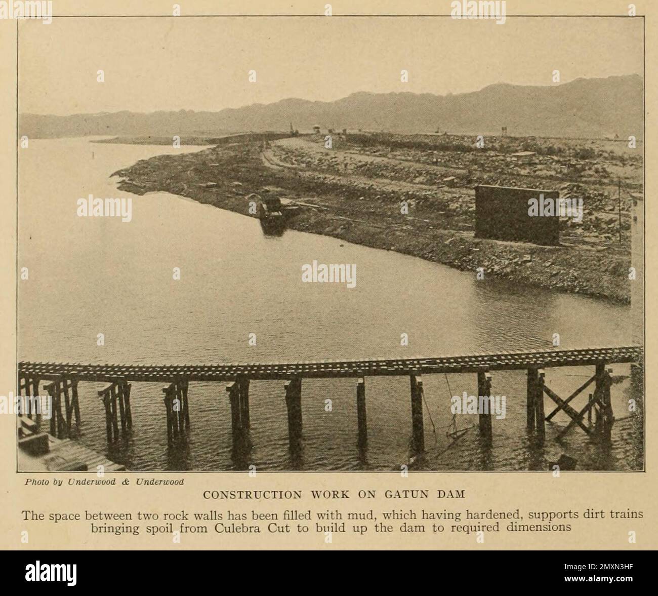 Construction Work on Gatun Dam from the book Panama and the Canal in ...