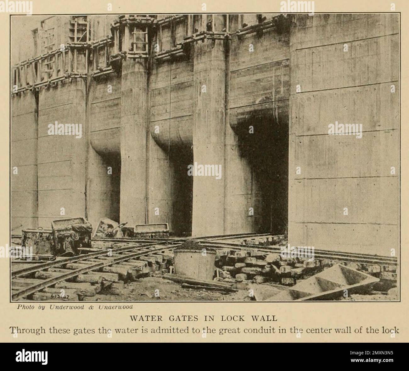 Water Gates in Lock Wall Through these gates the water is admitted to ...