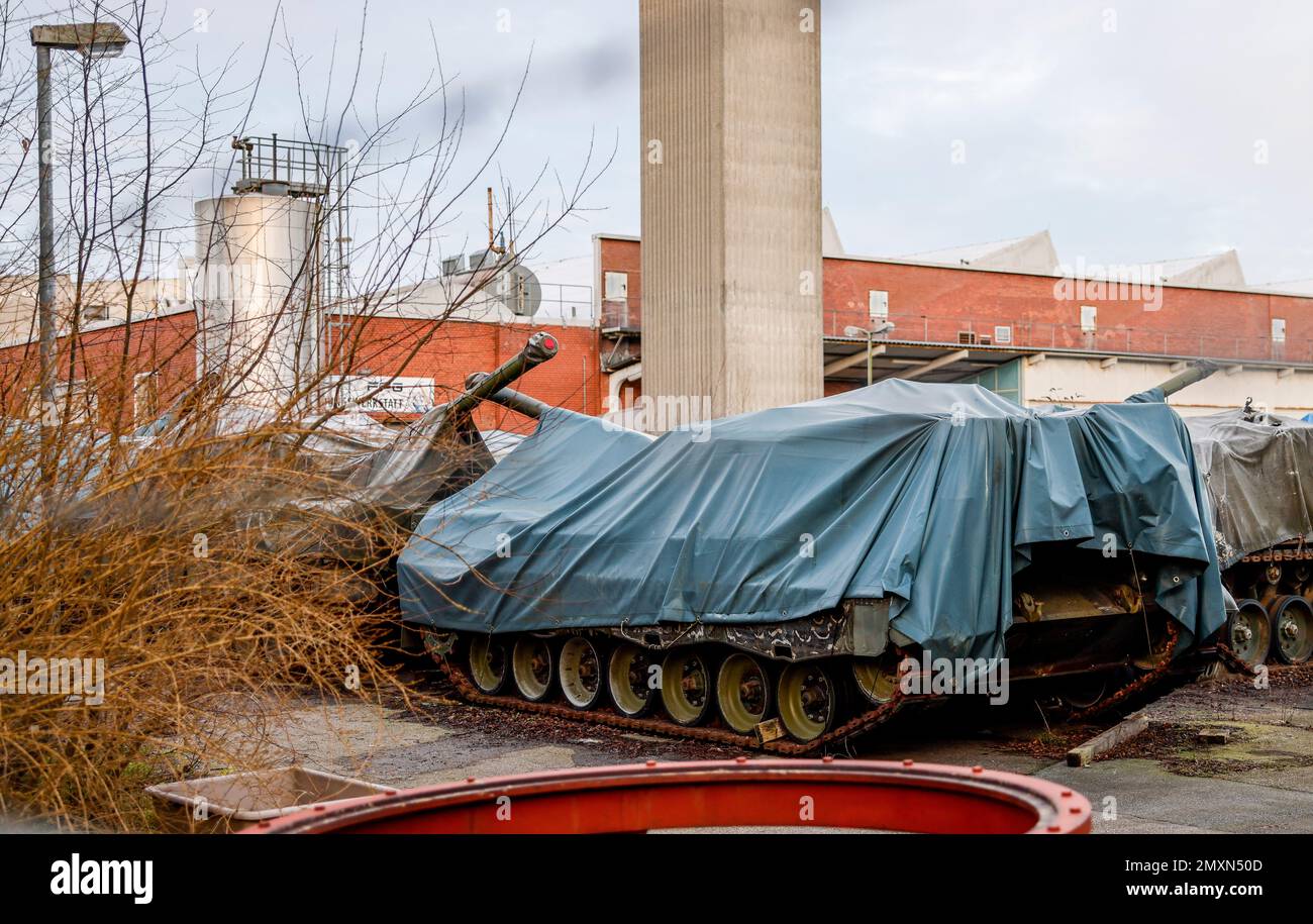 Flensburg, Germany. 04th Feb, 2023. Several Leopard 1 main battle tanks ...
