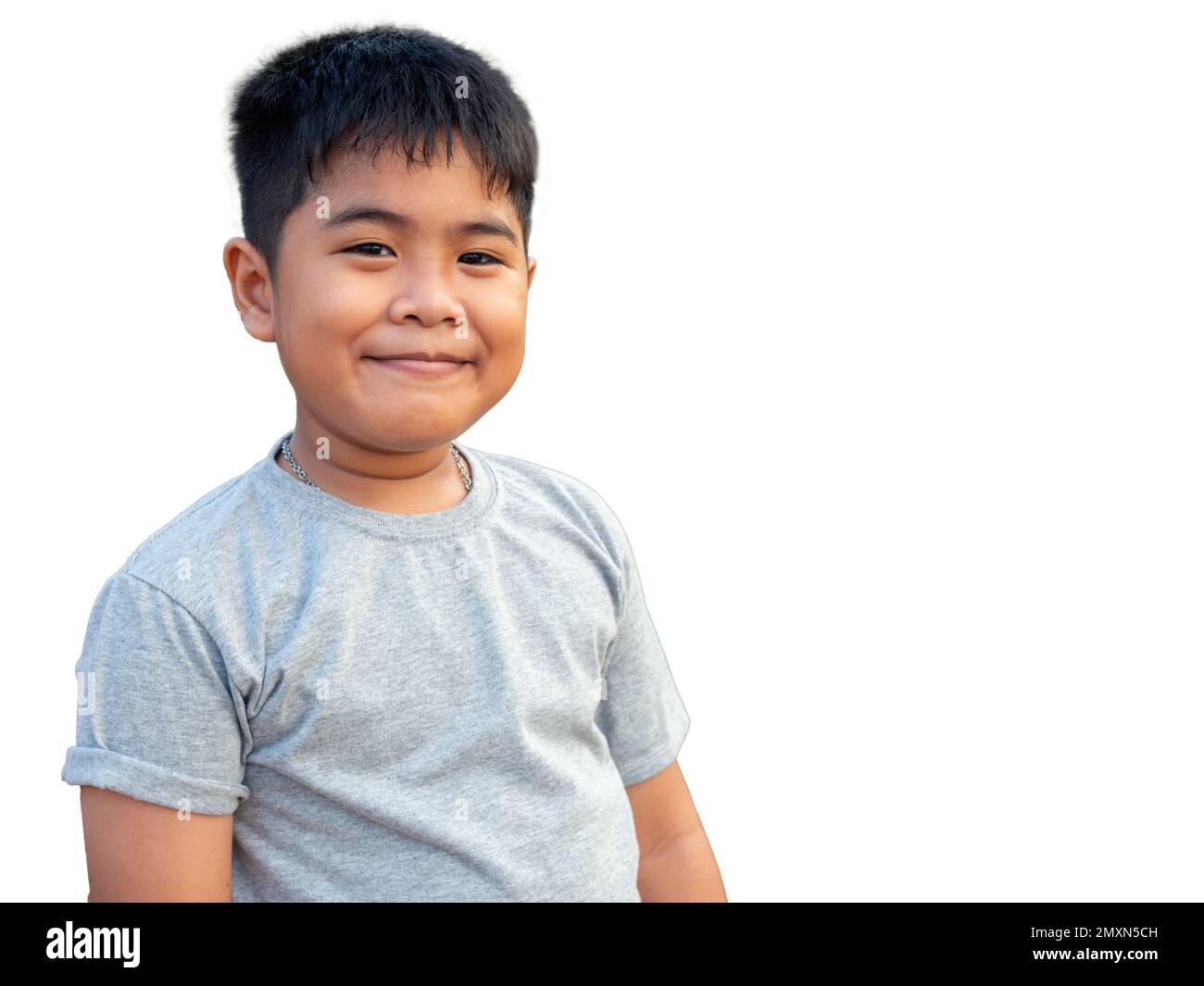 Portrait of smiling boy isolated on white background Stock Photo - Alamy