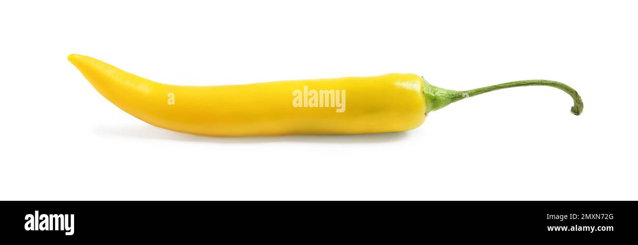 Ripe yellow hot chili pepper isolated on white Stock Photo - Alamy