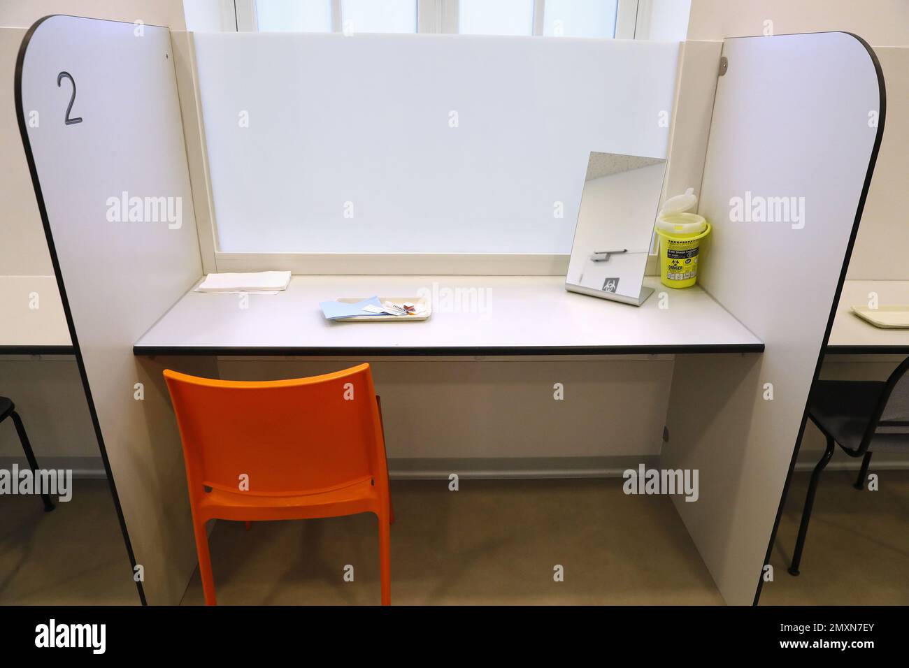 Injection materials are pictured in the first safe- injection room for ...