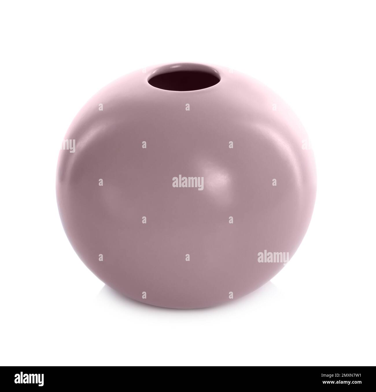 Stylish empty pink ceramic vase isolated on white Stock Photo - Alamy