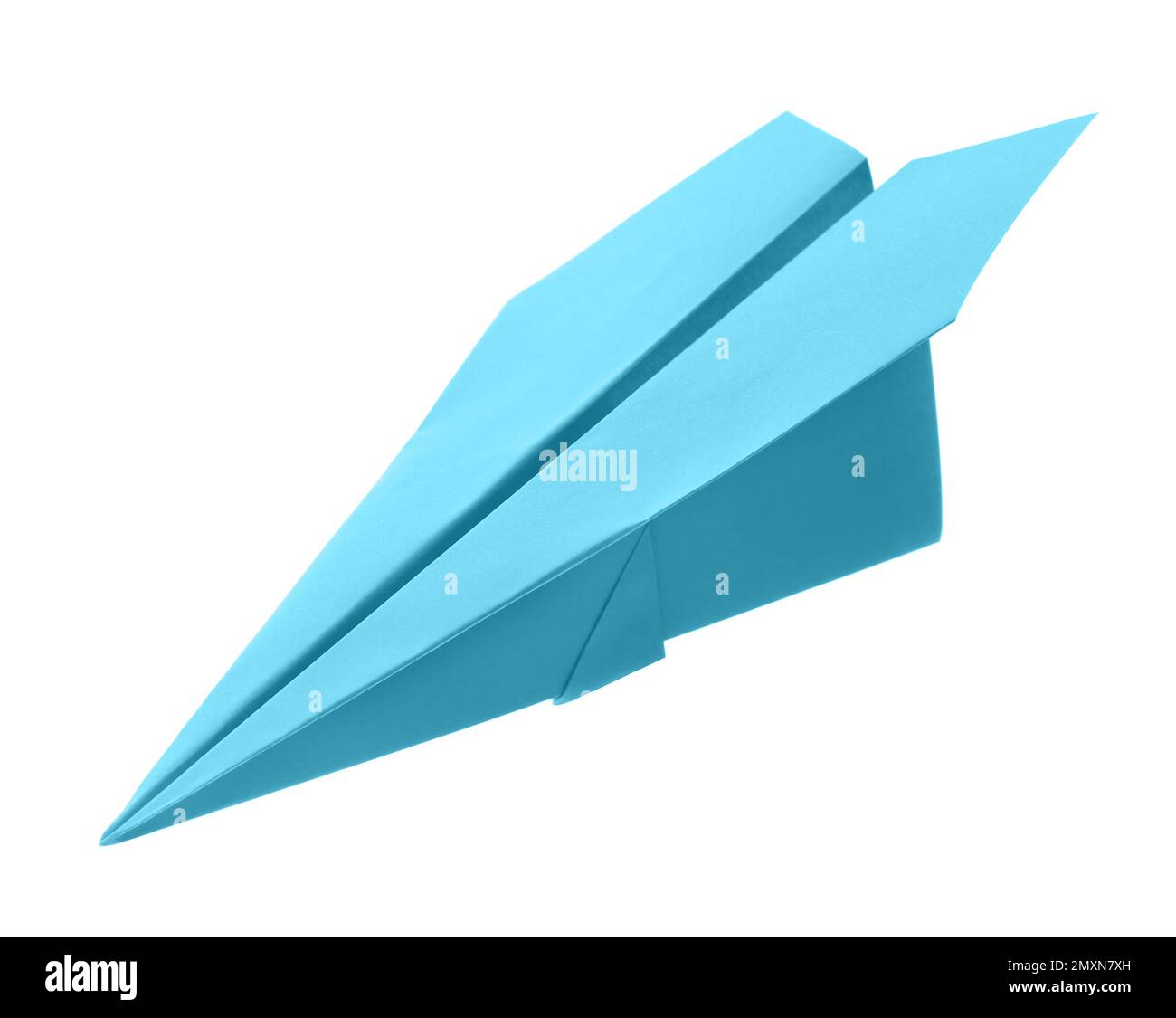 Handmade light blue paper plane isolated on white Stock Photo - Alamy
