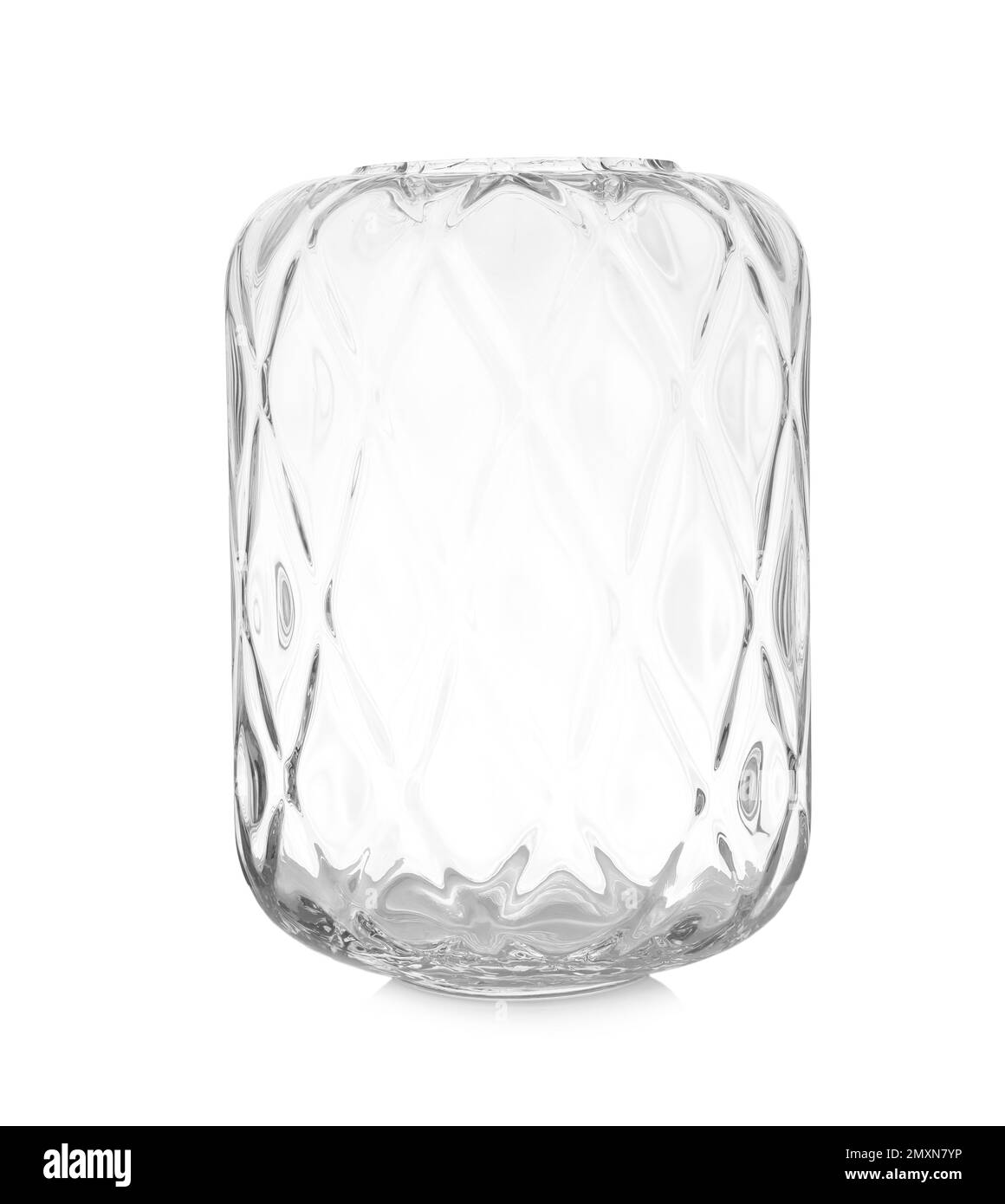 Stylish empty glass vase isolated on white Stock Photo - Alamy