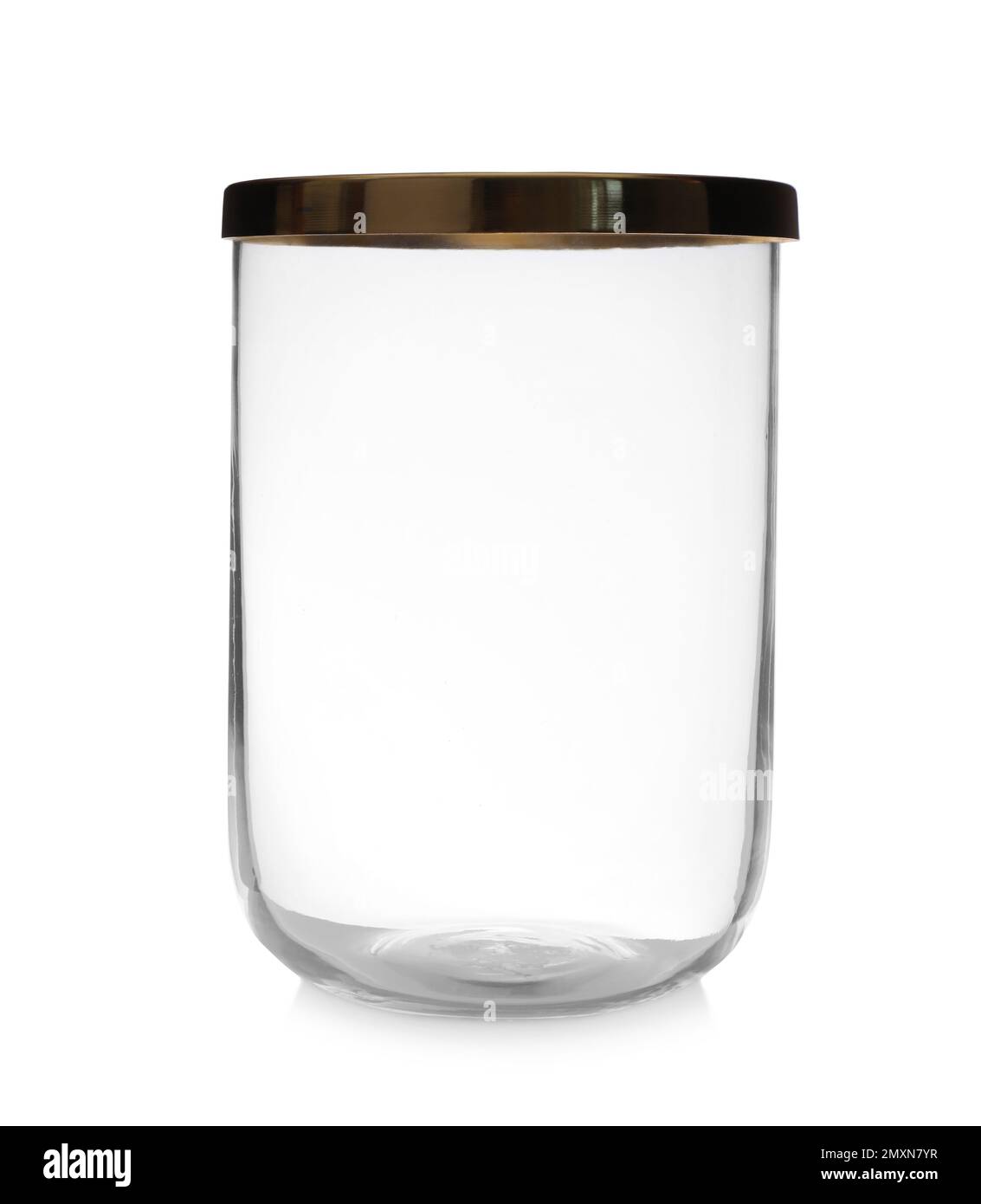 Stylish empty glass vase isolated on white Stock Photo - Alamy