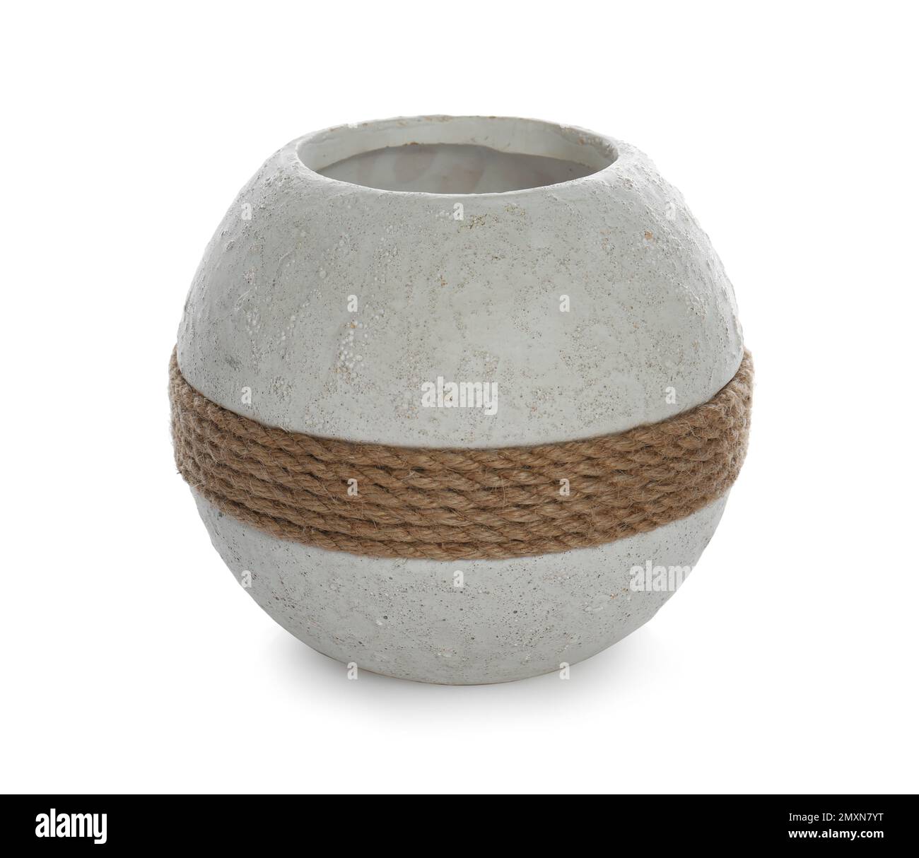 Stylish empty ceramic vase isolated on white Stock Photo - Alamy