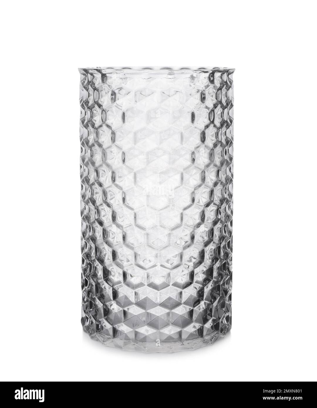 Stylish empty glass vase isolated on white Stock Photo - Alamy