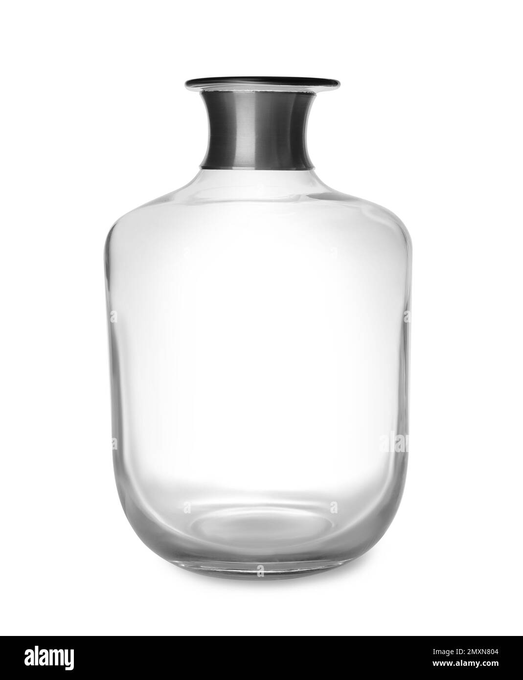 Stylish empty glass vase isolated on white Stock Photo - Alamy