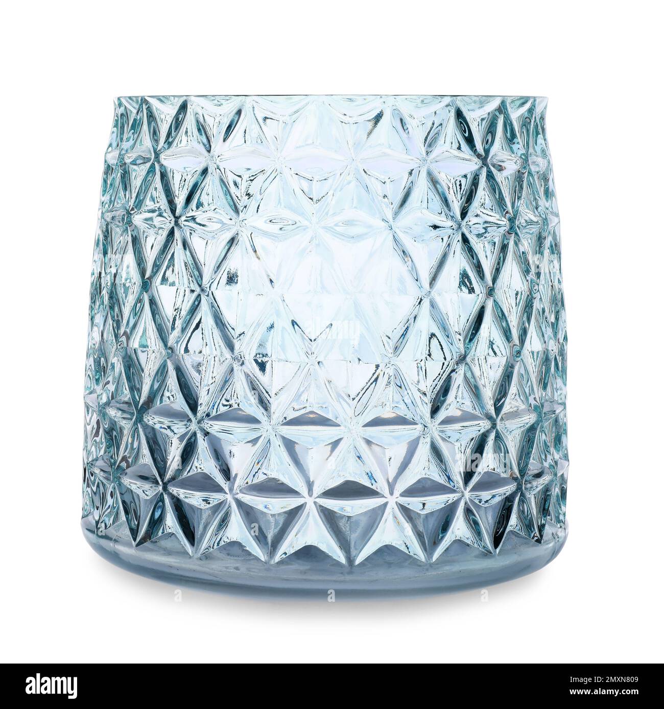 Stylish empty glass vase isolated on white Stock Photo - Alamy