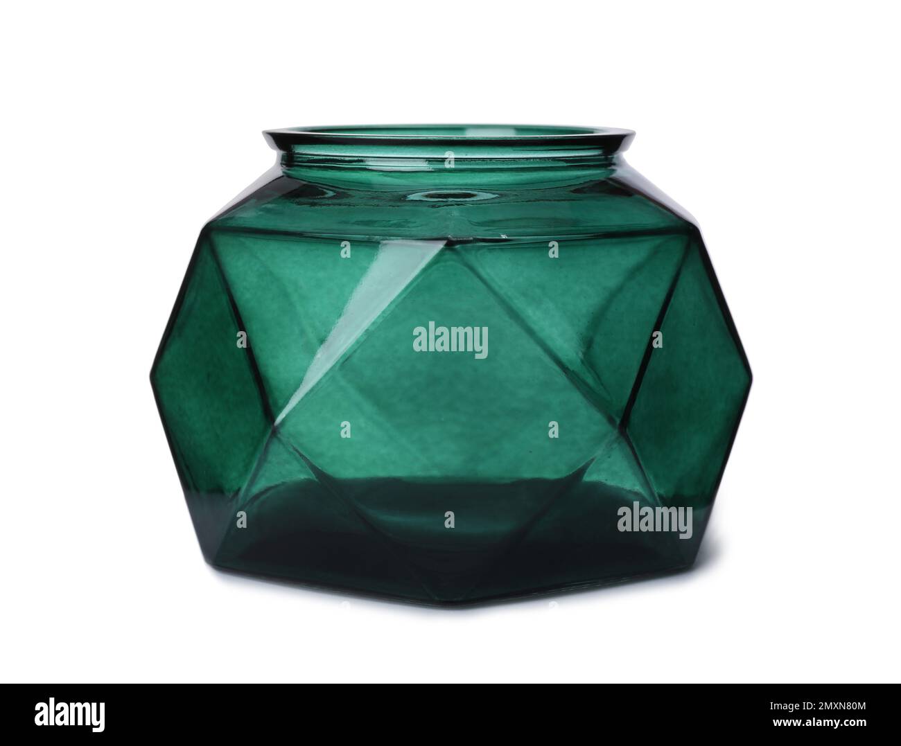 Stylish empty glass vase isolated on white Stock Photo - Alamy