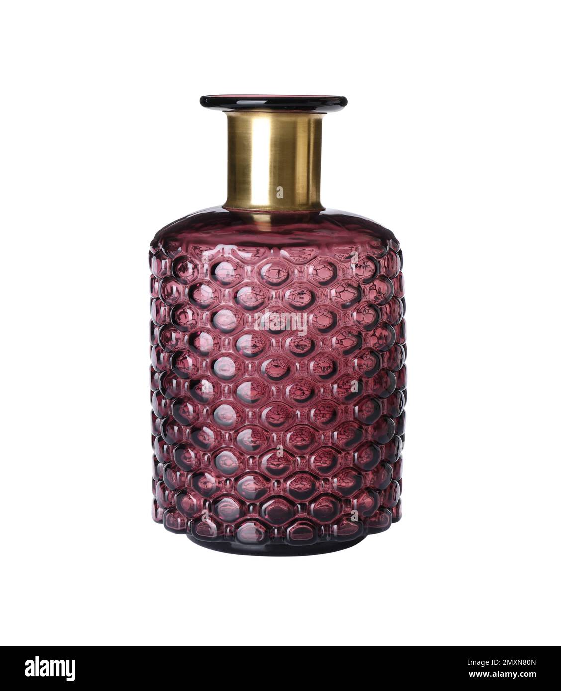 Stylish empty glass vase isolated on white Stock Photo - Alamy