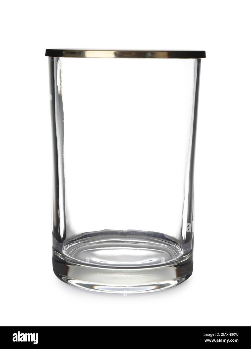 Stylish empty glass vase isolated on white Stock Photo - Alamy