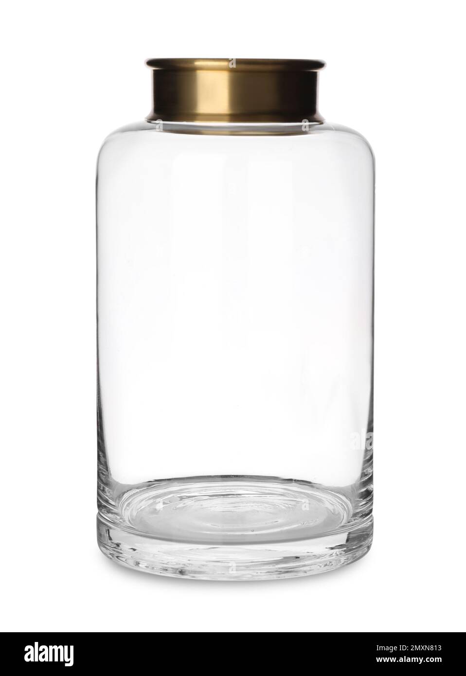 Stylish empty glass vase isolated on white Stock Photo - Alamy