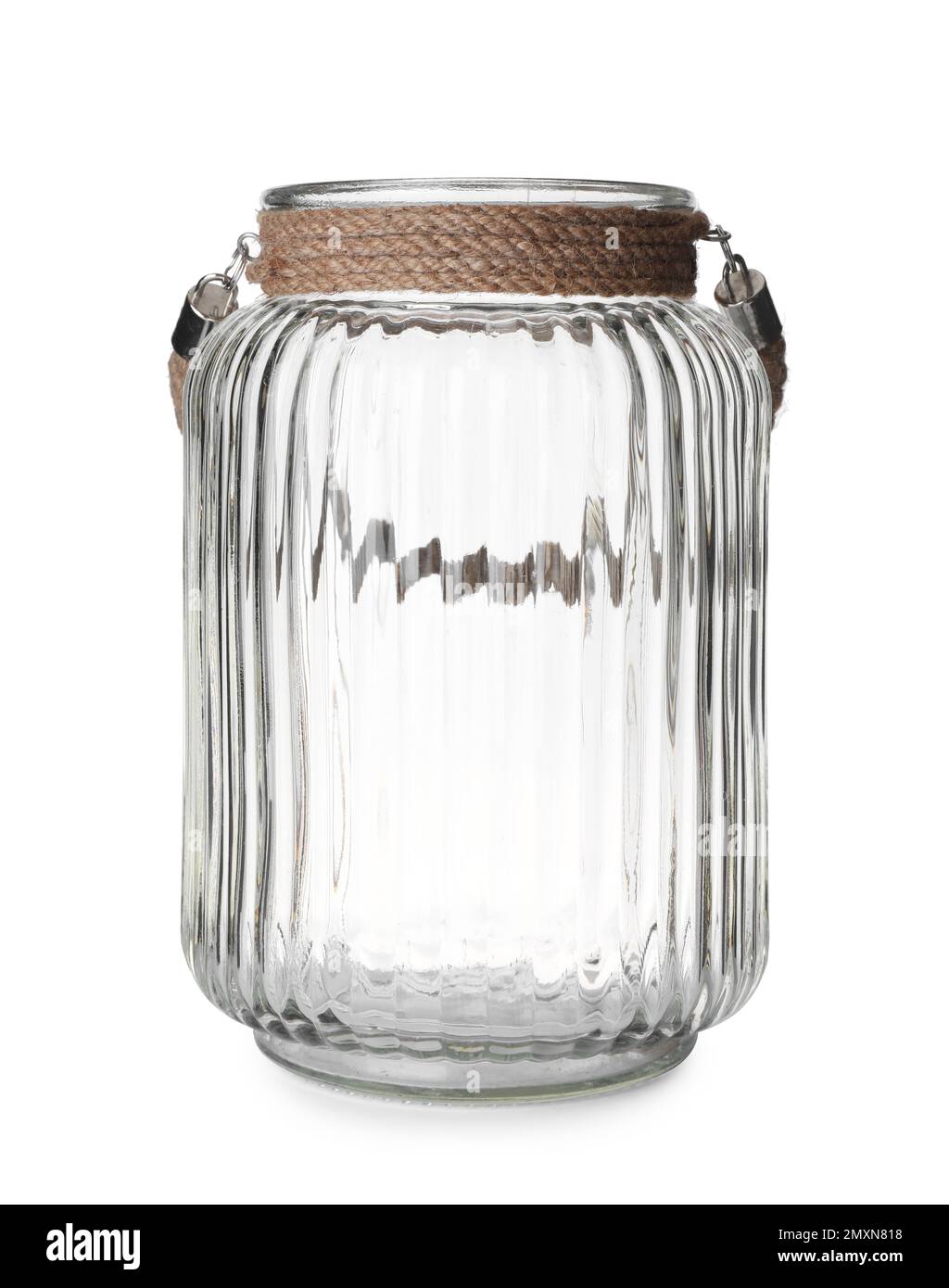 Stylish empty glass vase isolated on white Stock Photo - Alamy