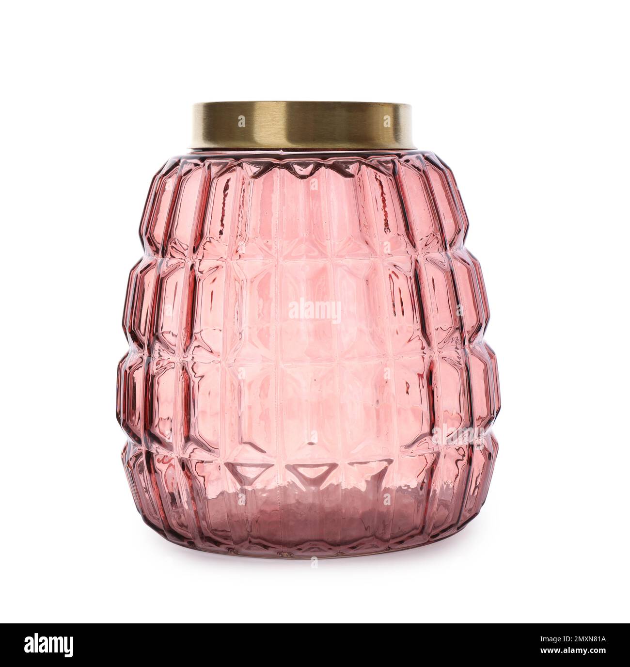 Stylish empty glass vase isolated on white Stock Photo - Alamy