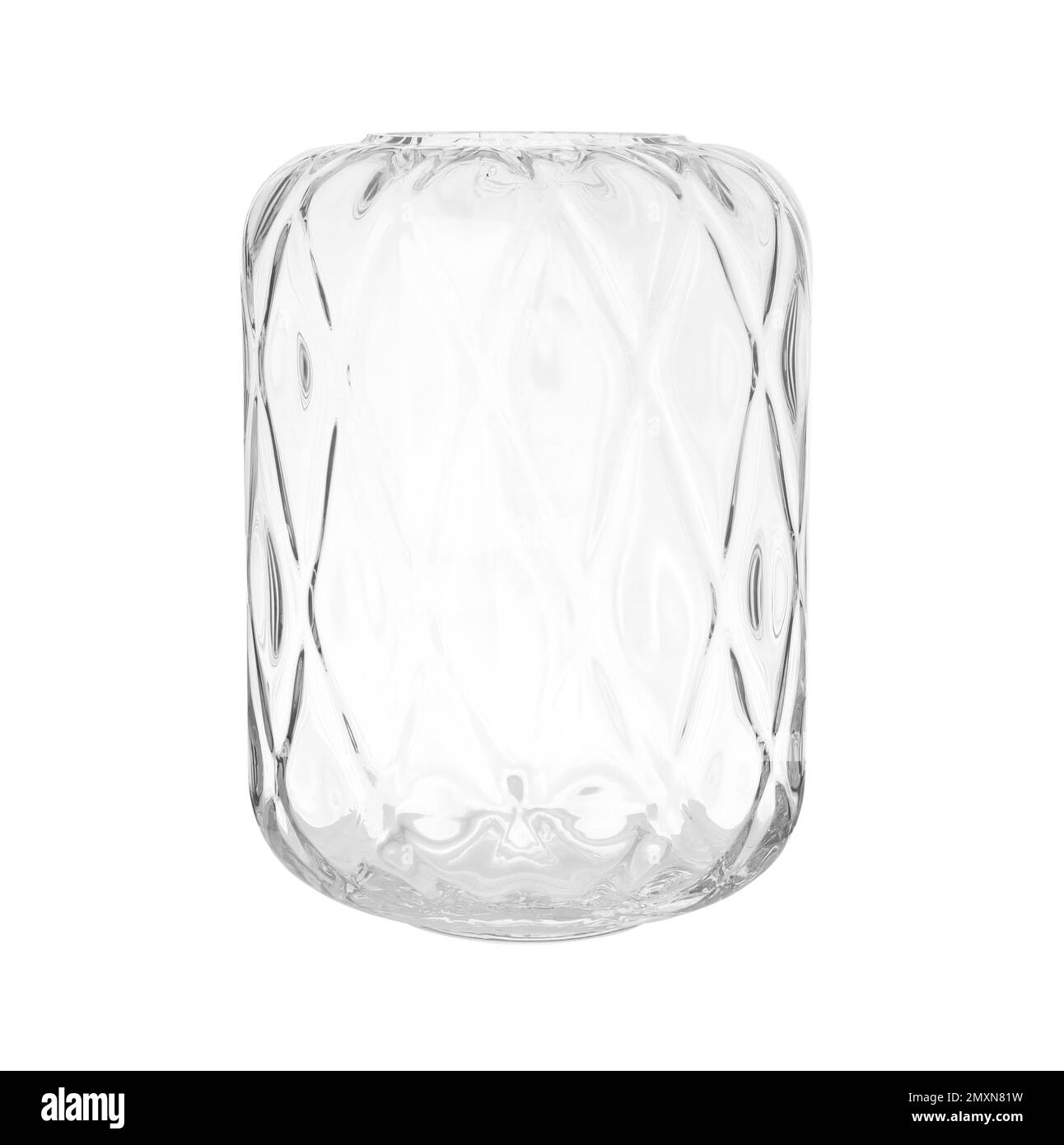 Stylish empty glass vase isolated on white Stock Photo - Alamy