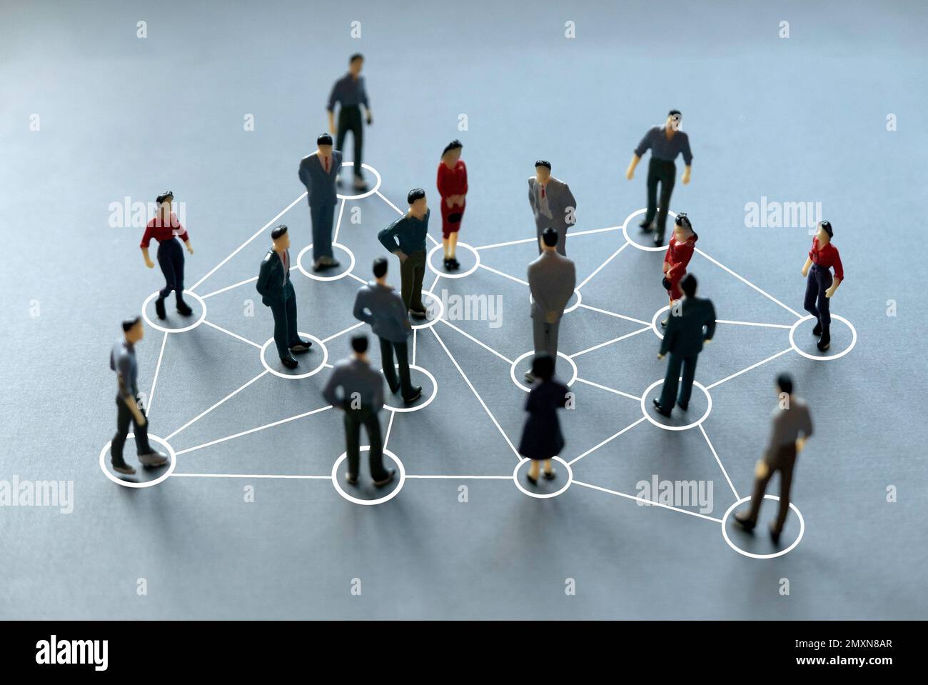 Miniature people standing upon discussion. Concept of teamwork, meeting ...