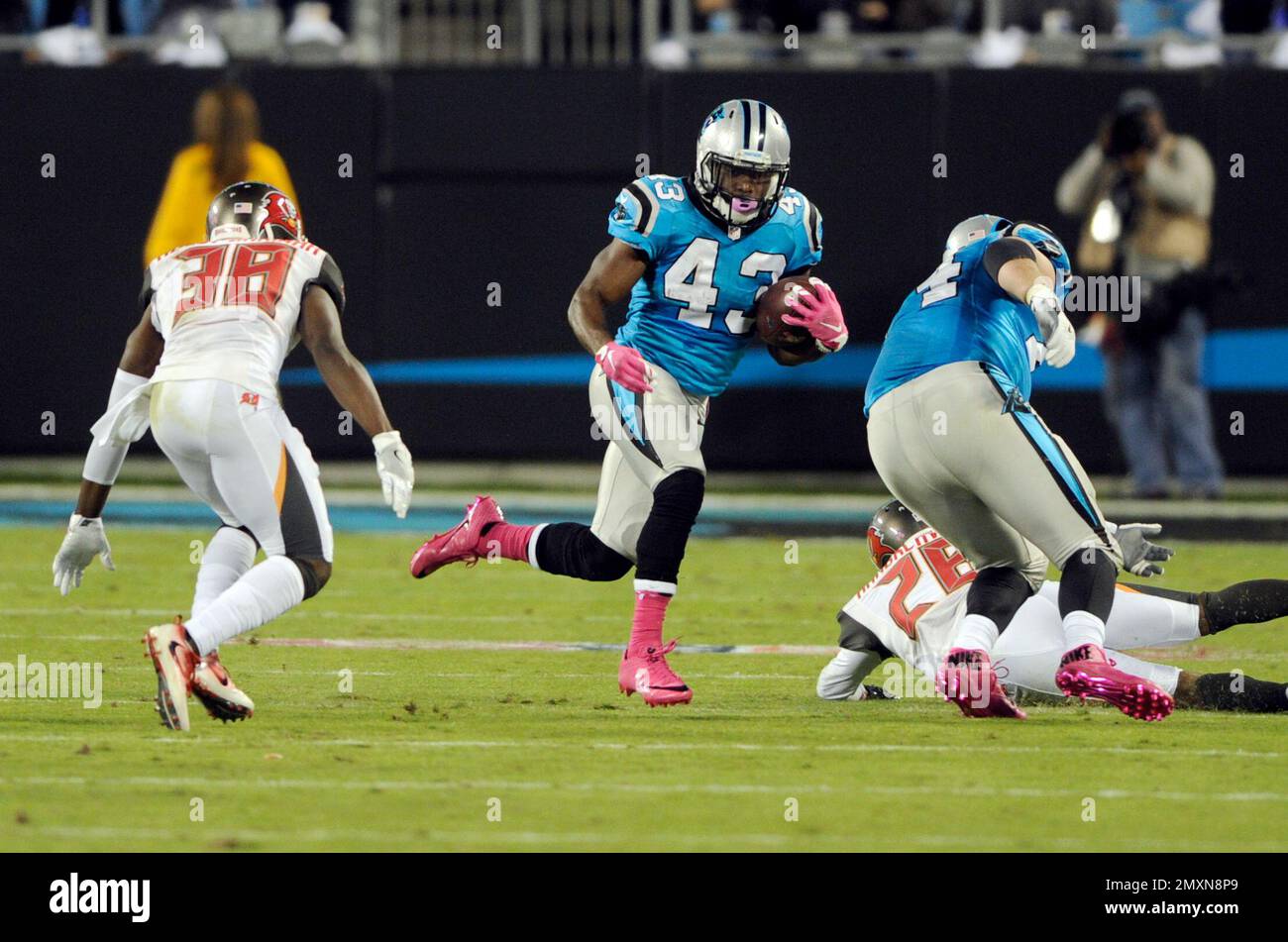 Carolina Panthers' Fozzy Whittaker (43) runs as Tampa Bay Buccaneers ...