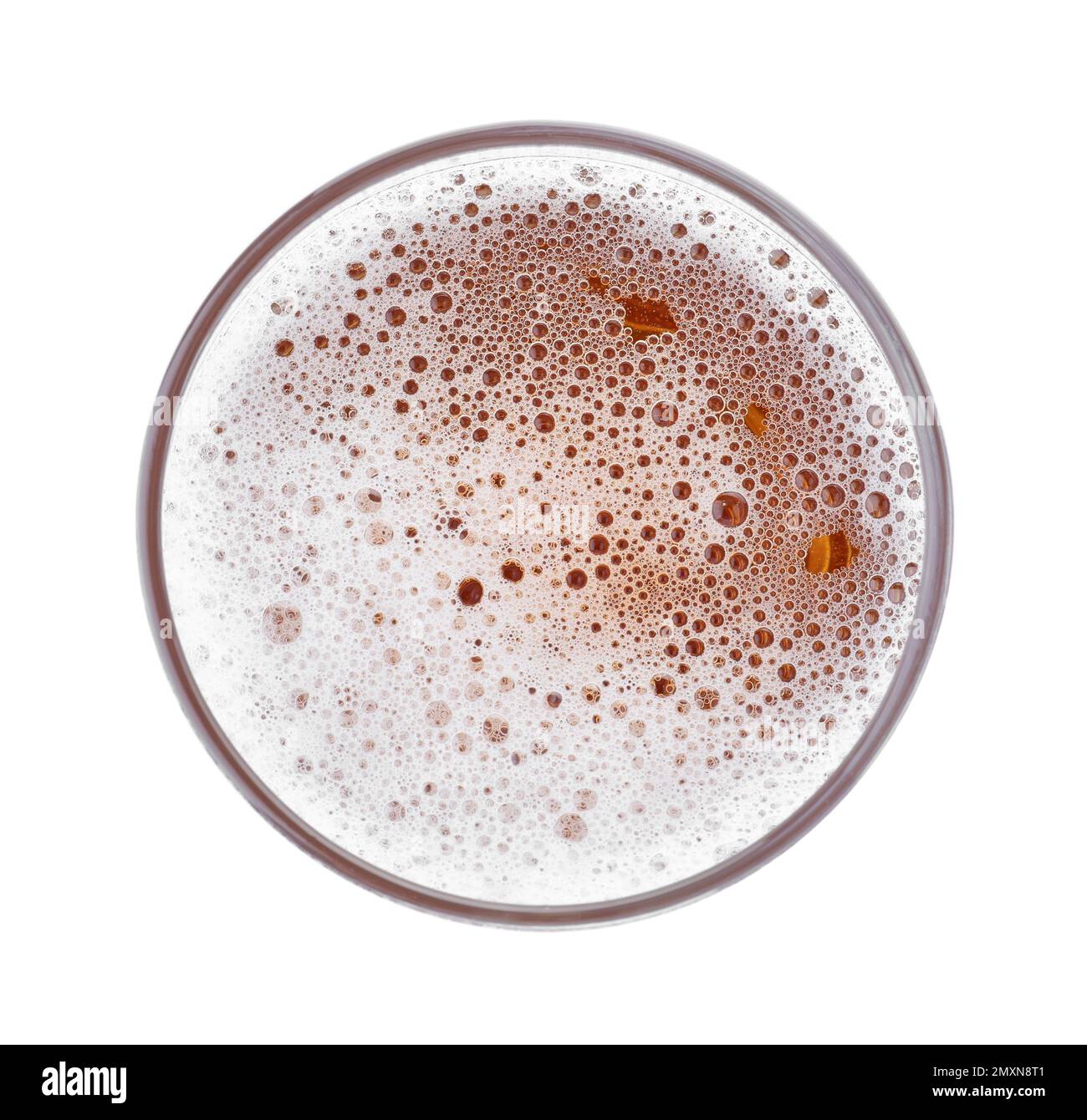 Glass with fresh beer isolated on white, top view Stock Photo - Alamy