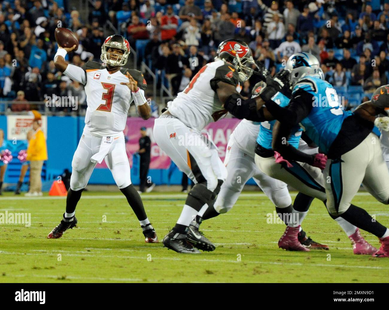 Tampa Bay Buccaneers' Jameis Winston (3) looks to pass against the ...