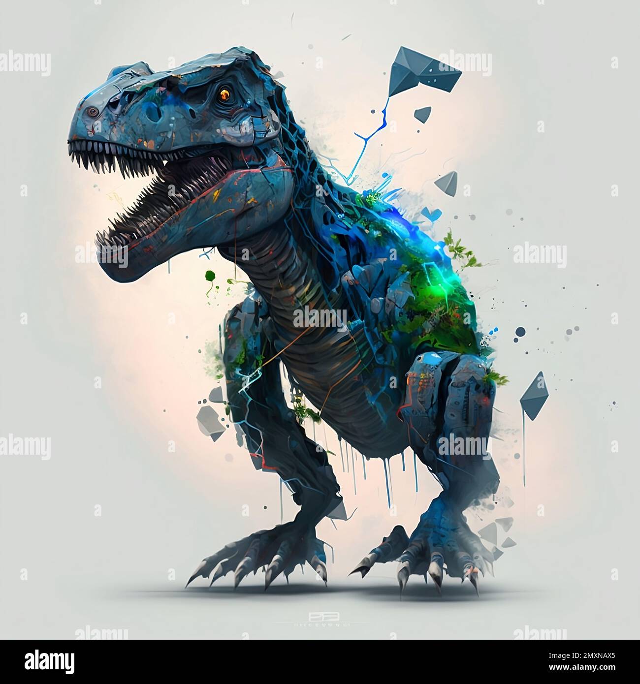 Digital Illustration of a colorful T-Rex Stock Photo - Alamy