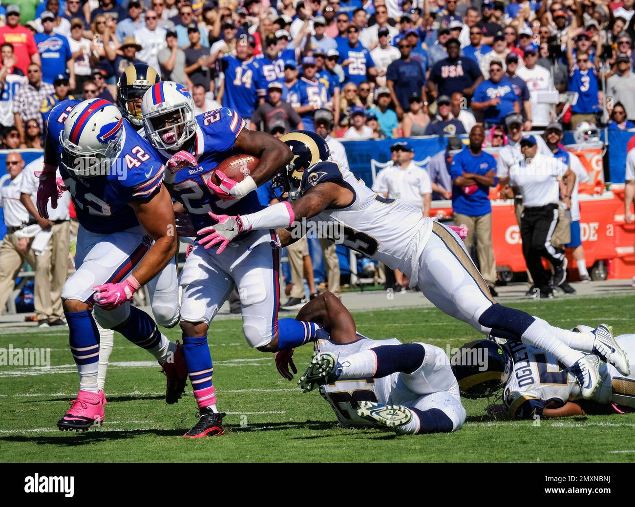 This Sunday, Oct. 9, 2016 photo Buffalo Bills running back LeSean McCoy ...