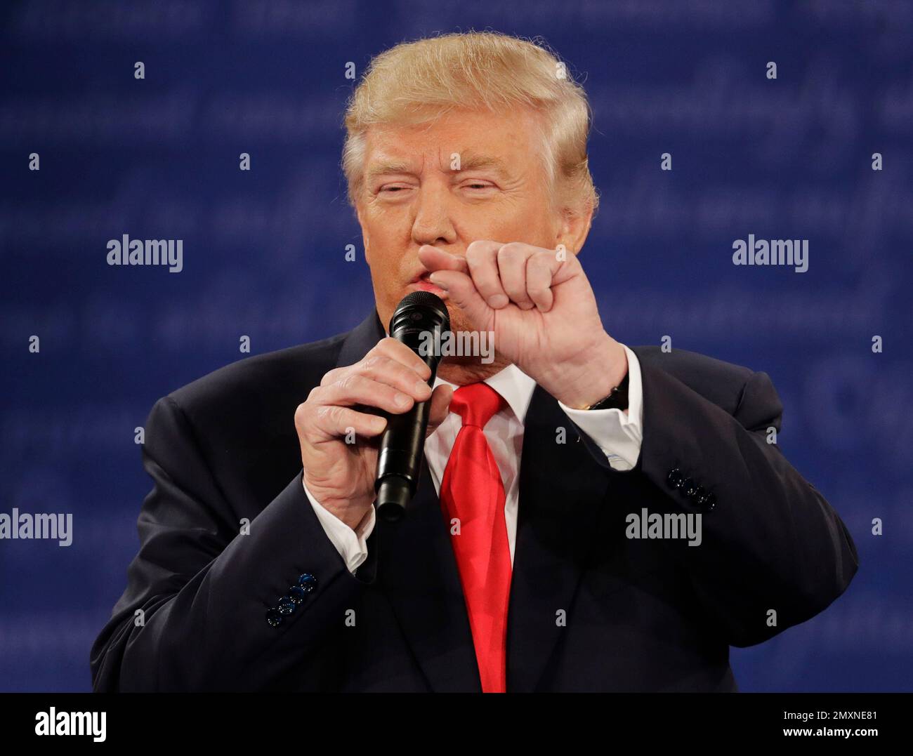 Republican presidential nominee Donald Trump speaks to Democratic ...