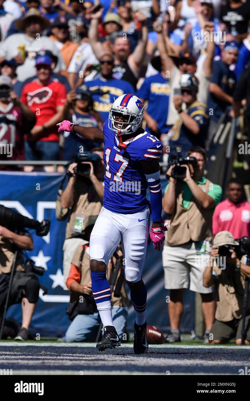 Buffalo Bills wide receiver Justin Hunter reacts after scoring a ...