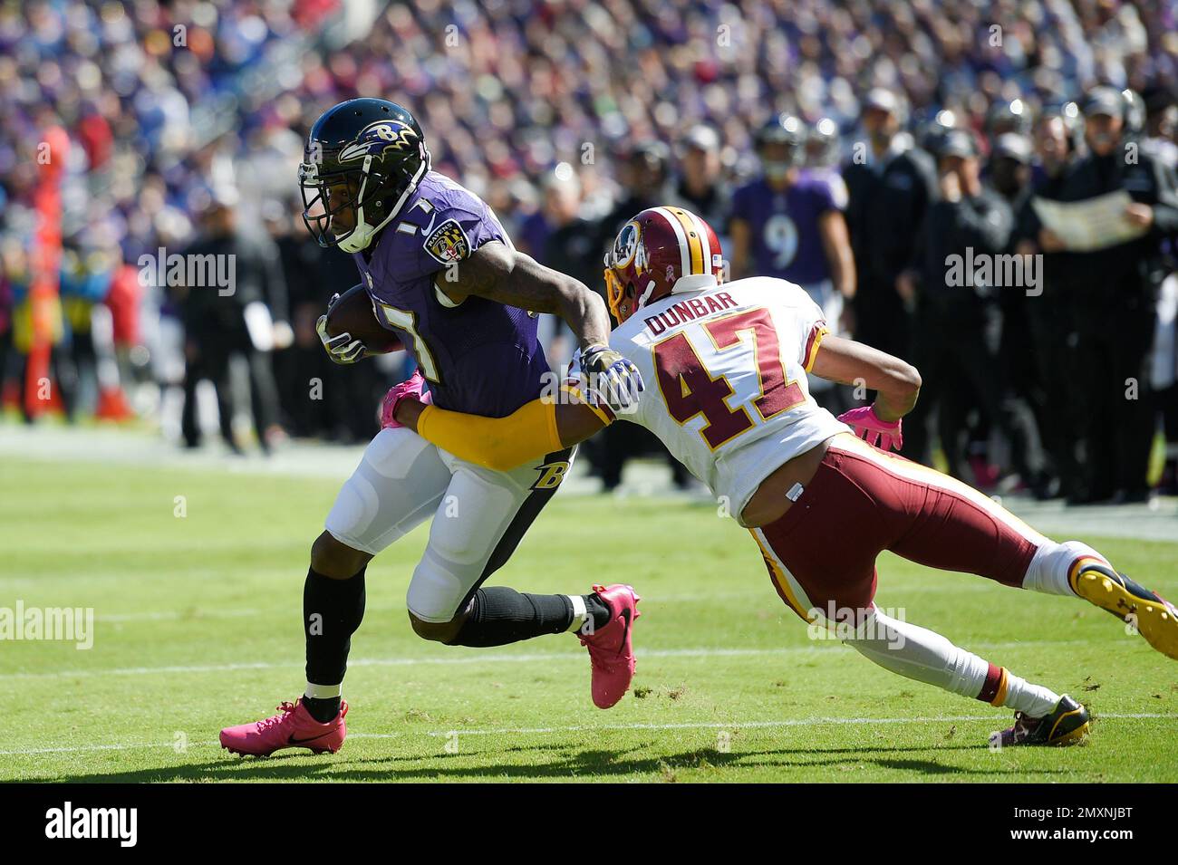 Baltimore Ravens' Mike Wallace in action against Washington Redskins ...