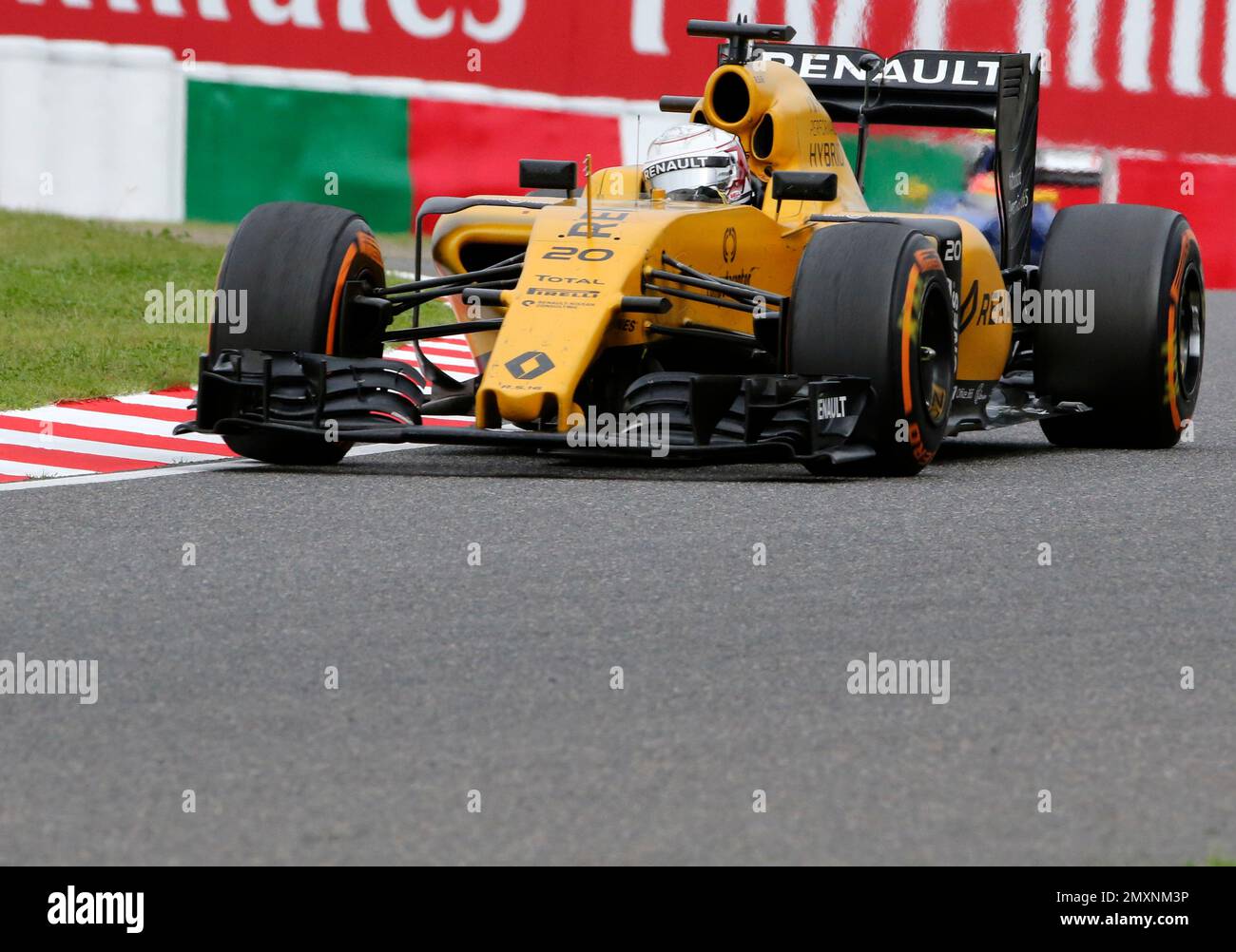 Renault driver Kevin Magnussen of Denmark steers his car during the ...
