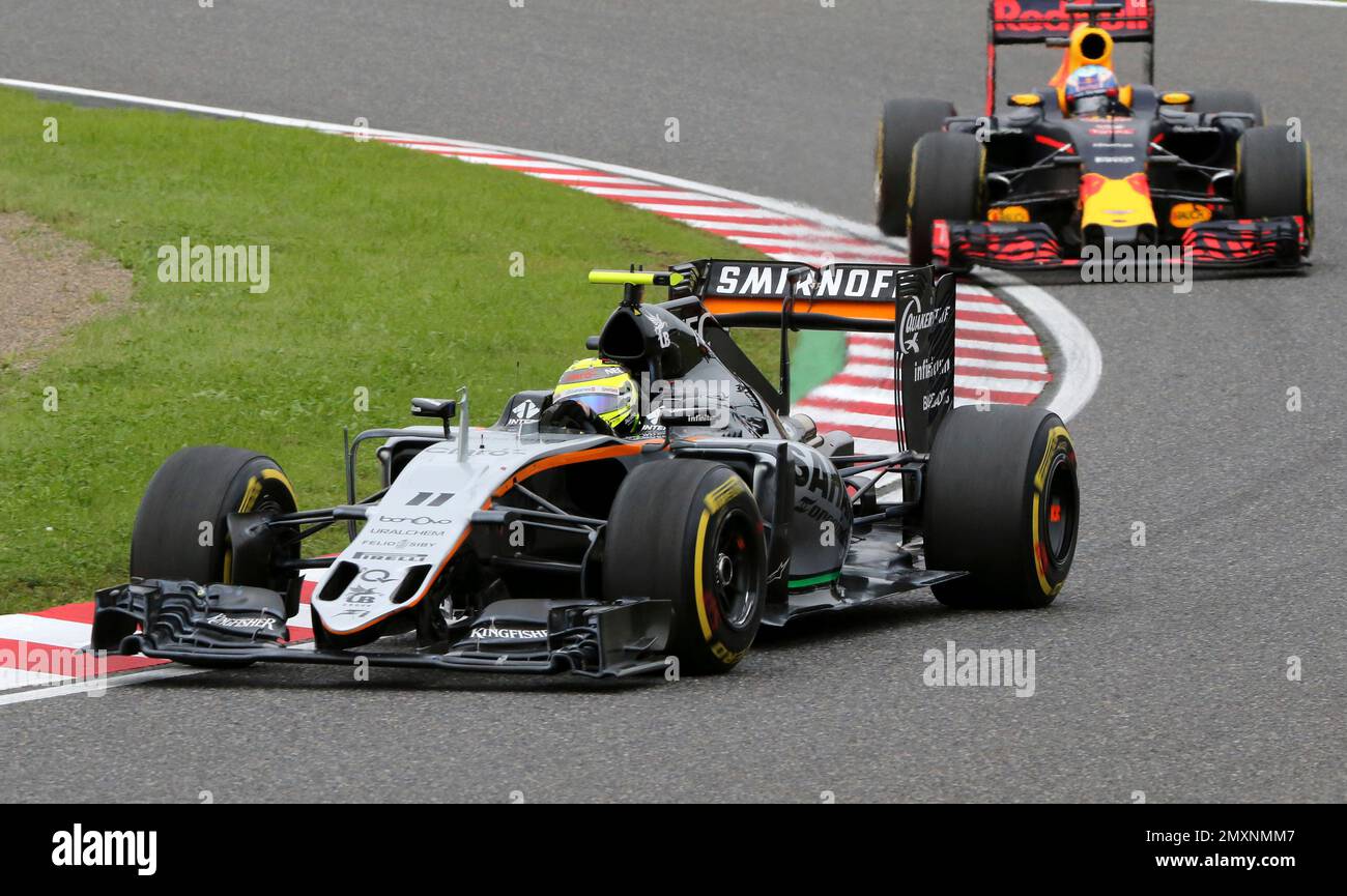 Force India driver Sergio Perez of Mexico steers his car during the ...