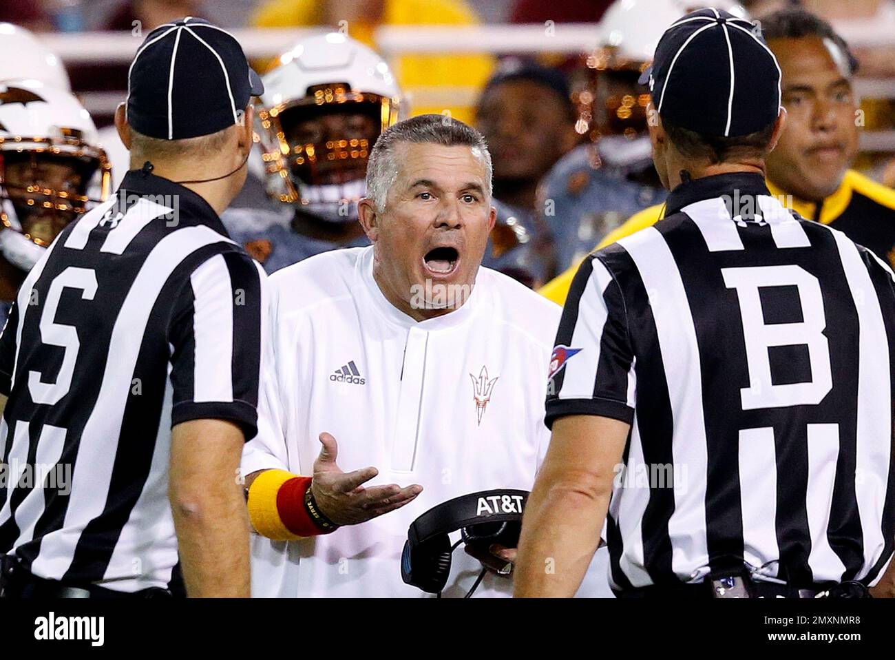 Arizona State head coach Todd Graham argues with officials during the ...