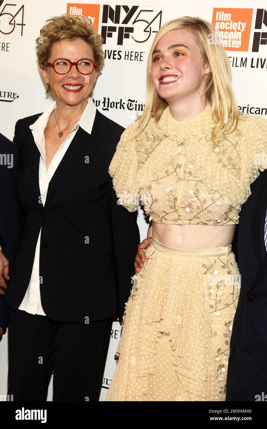 Annette Bening, left, and Elle Fanning, right, attend the world ...