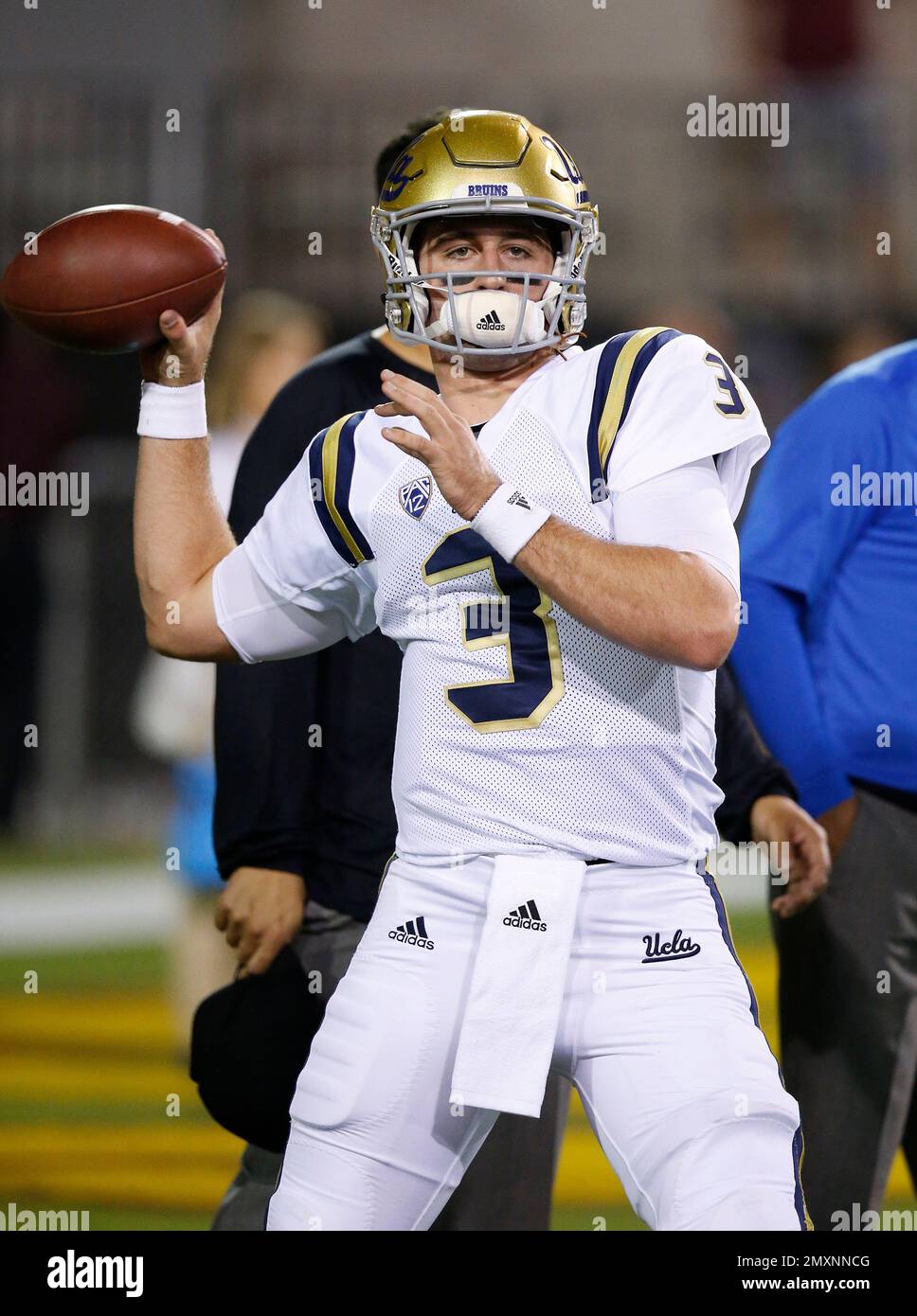 UCLA quarterback Josh Rosen warms up prior to an NCAA college football ...