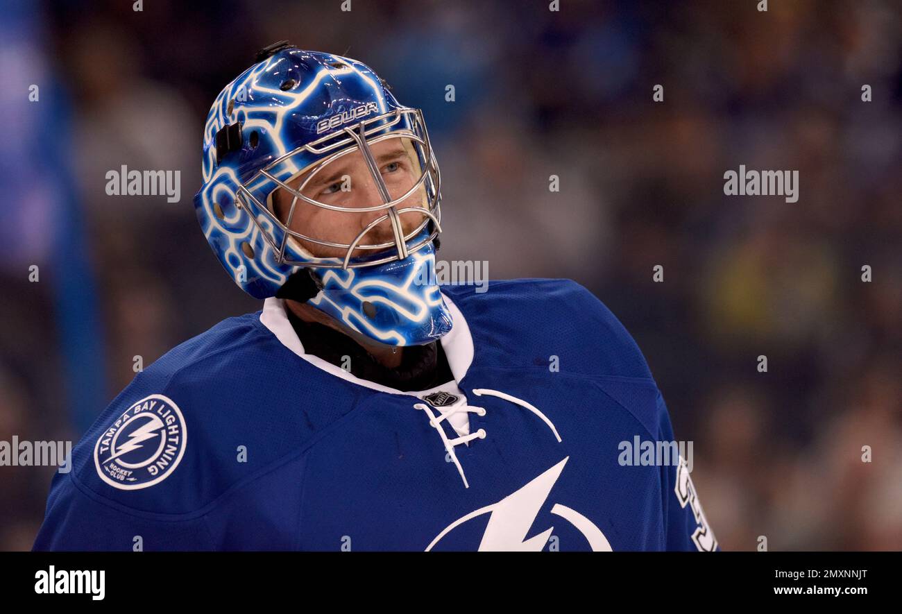 Tampa Bay Lightning Goalie Ben Bishop Skates During A Break In Action