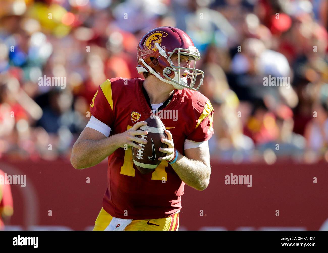 Southern California quarterback Sam Darnold looks to pass during the ...