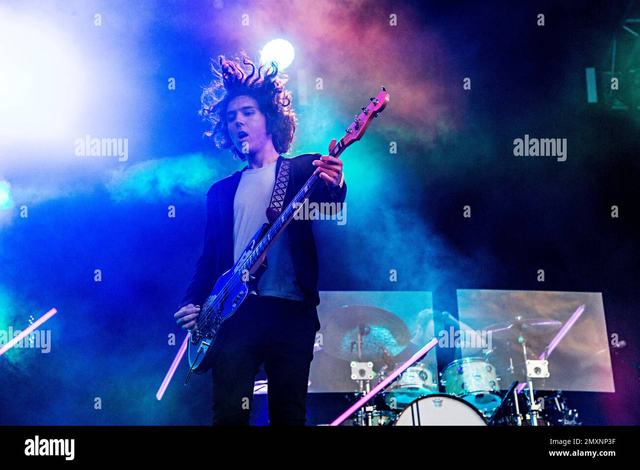 Jordan Lawlor of M83 performs at Austin City Limits Music Festival at ...