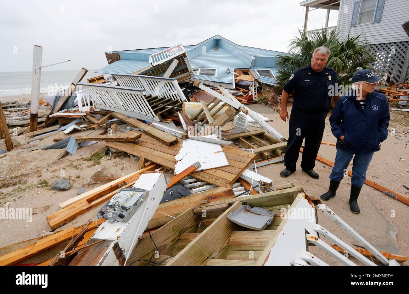 Town of Edisto Beach Chief of Police George Brothers, left, and Mayor ...