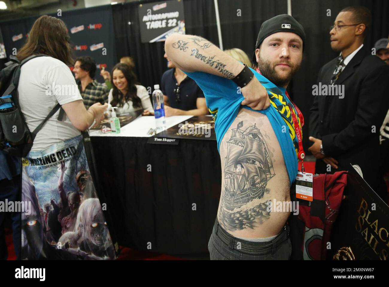 IMAGE DISTRIBUTED FOR STARZ - A fan shows off his tattoo during an ...