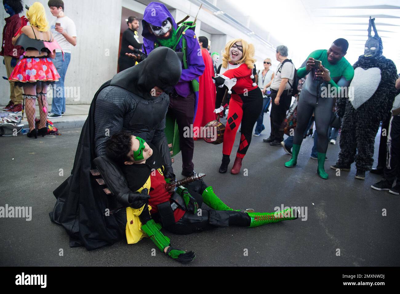 Costumed characters attend New York Comic Con at the Javits Center on ...