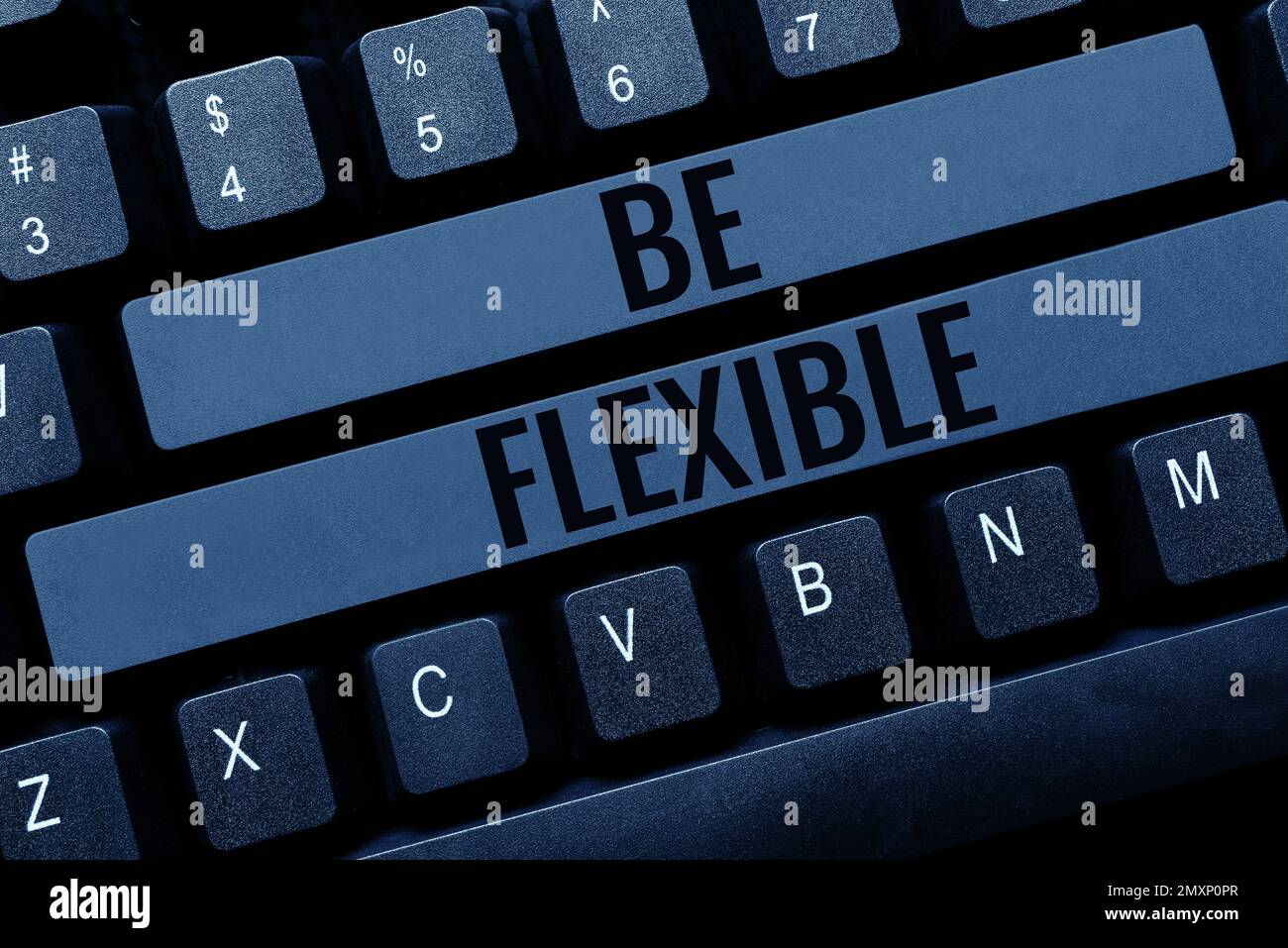 Hand writing sign Be Flexible. Word Written on able to be easily ...