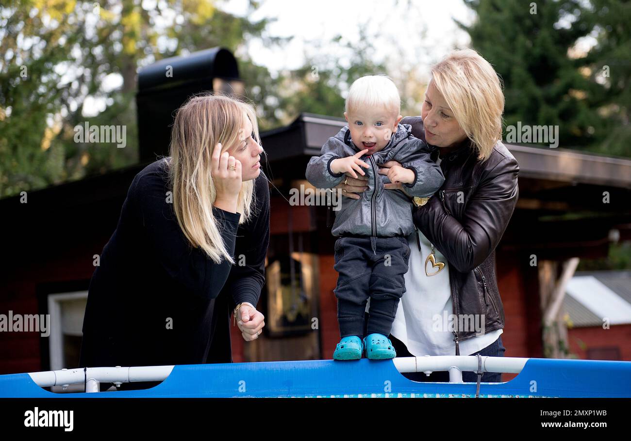 In this photo taken Tuesday, Sept. 20, 2016, Albin's mother Emelie ...