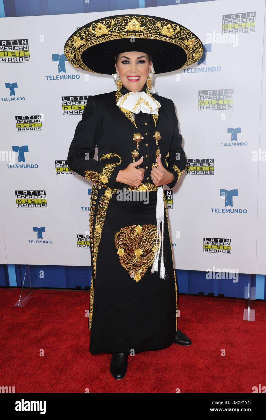 Aida Cuevas poses backstage at the Latin American Music Awards at the ...