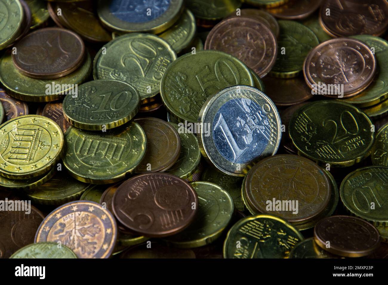 Pile of euro coins for financial background Stock Photo - Alamy