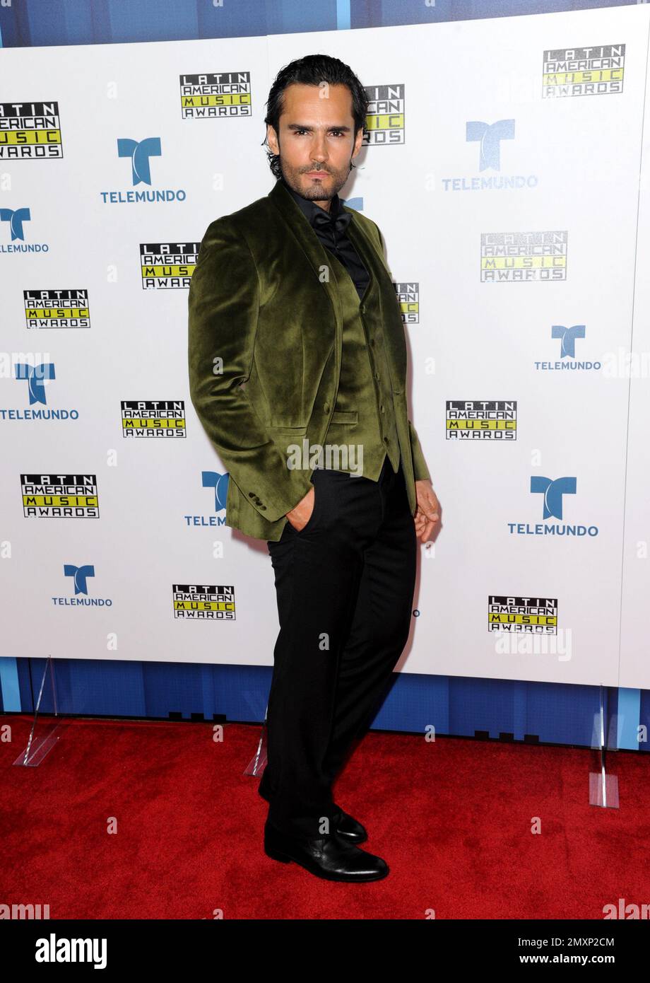 Fabian Rios poses backstage at the Latin American Music Awards at the ...